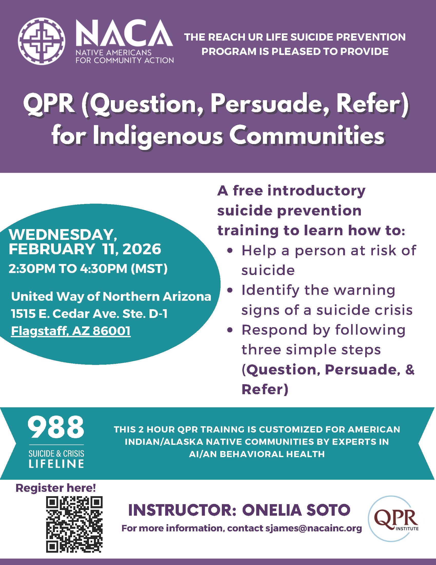 QPR (Question, Persuade, Refer) for Indigenous Communities - NACA Inc ...